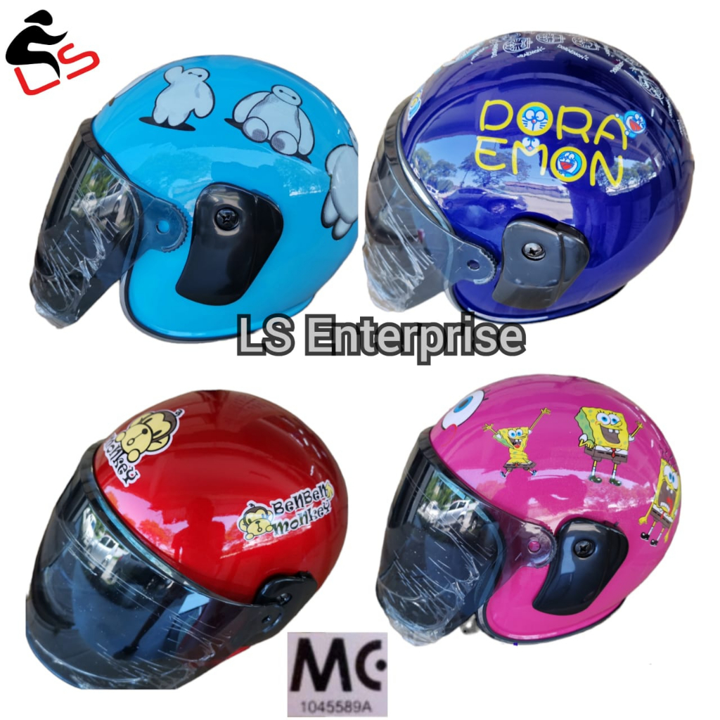 (MC APPROVE) Children Motorcycle Helmet Kids Cute Helmet Topi Motosikal ...