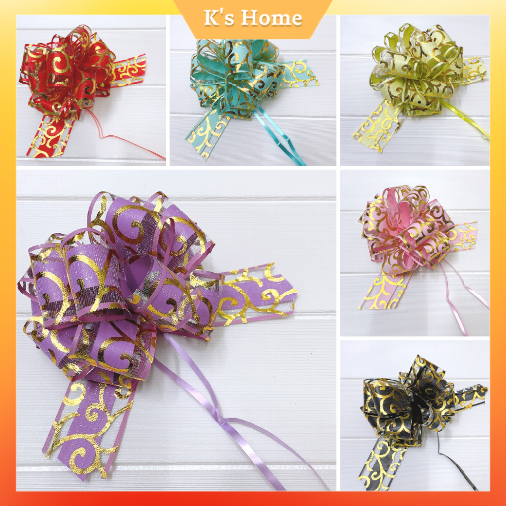 50mm/5cm Pull Ribbon Flower Ball Wedding Car Ribbon Gift Wrapping Ready ...