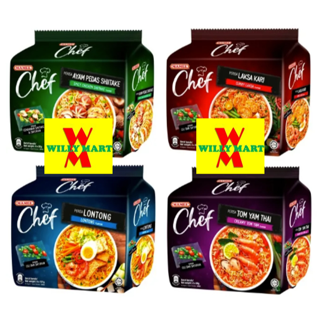 Mamee Chef Instant Noodle Lontong / Laksa Kari [4x95g]/ Tom Yam [4x88g ...