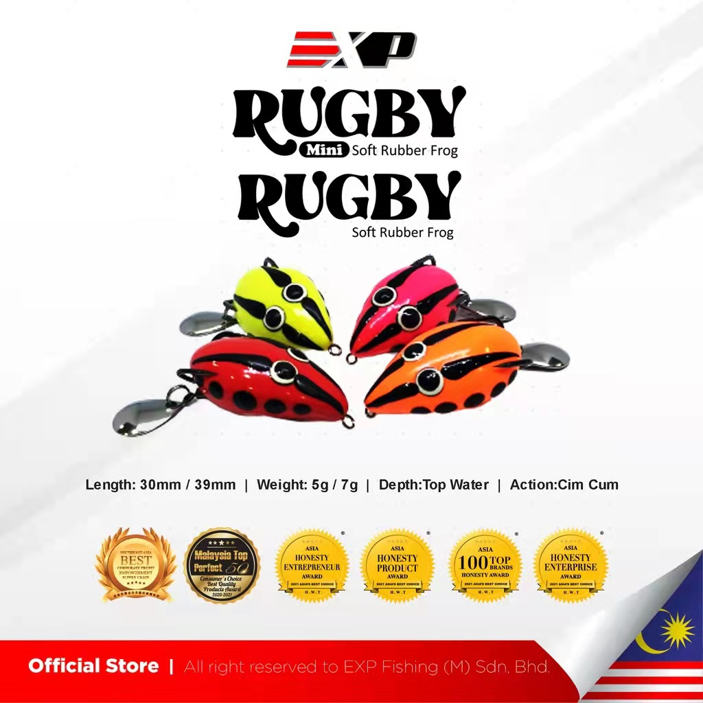 EXP RUGBY / RUGBY MINI FROG Soft Rubber Frog Expert For Snakehead ...
