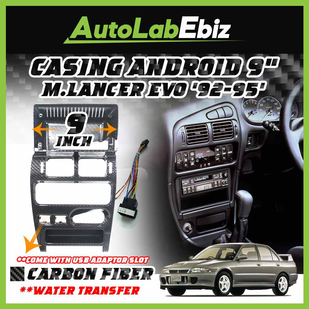 🔥CARBON FIBER🔥 Mitsubishi LANCER EVO 1992-1995 Android Player Casing 9 ...