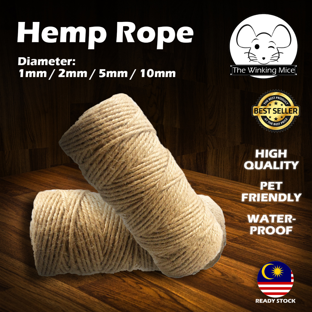 [Ready Stock] 1/2/5/10mm Hemp Rope Cat Tali Guni Kucing Jute Craft ...