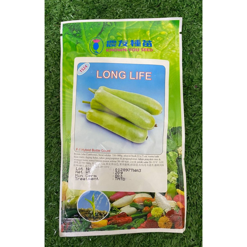 Benih Labu Air/Bottle Gourd LONG LIFE Hybrid F1 1524 Cap Known You Seed ...