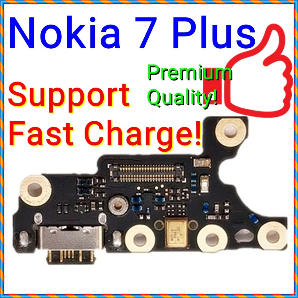 (18W Fast Charge) NEW ORI Charging Port FULL IC Board MIC Ribbon for Nokia 7 plus 7+ /TA-1041 ...