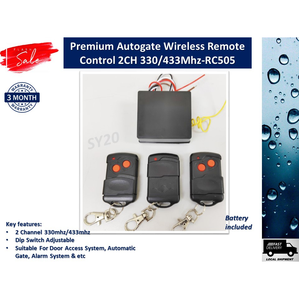 Premium Autogate Door Wireless Remote Control - 2 Channel 330mhz/433mhz ...