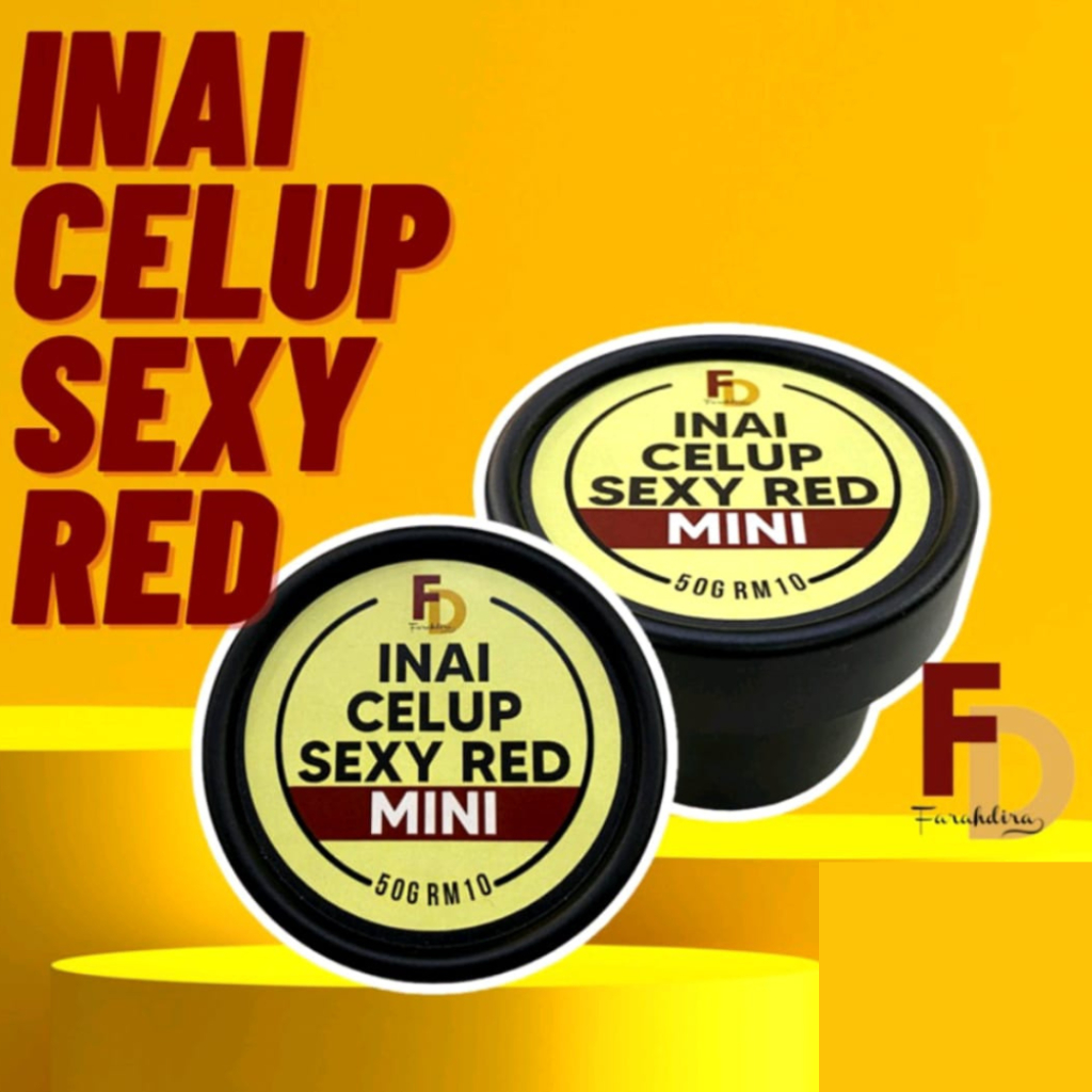1 Bekas Inai Celup Mini Red Maroon 50g Untuk Nikah Tunang Pengantin Dip ...