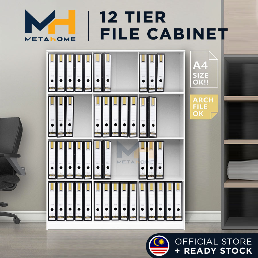 12 Tier MetaHome Office File Cabinet A4 Bookshelf Rak Buku A4 Kabinet ...