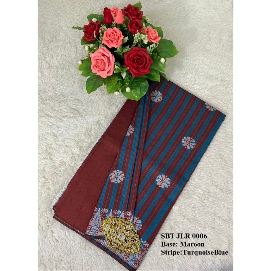 Songket Bunga Tabur Jalur sepasang 4.25 meter (Dark Color) | Shopee ...