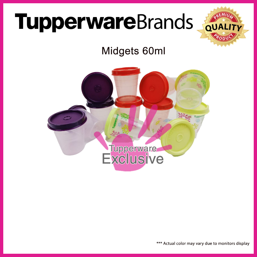 Midgets Tupperware Original (4) 60ml Baby Food Container Mini Container ...