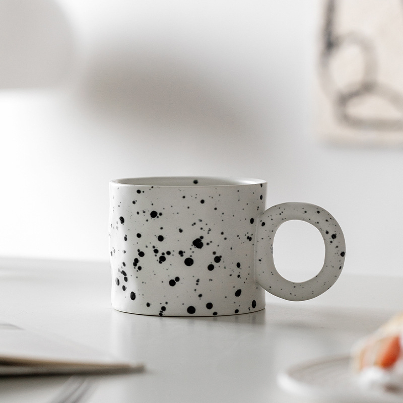 Nordic Trendy Splashed Coffee Mugs Ceramic Big Ear Coffee Mug ...