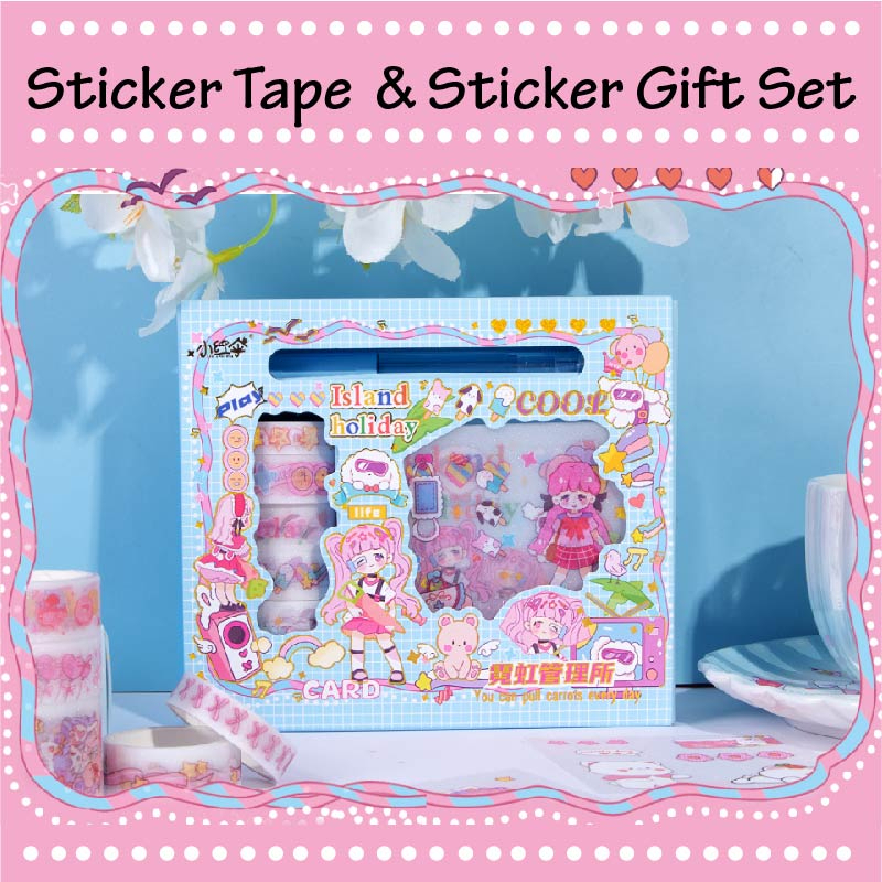 Cute Cartoon Washi Tape Set PET Sticker Set Creative Decoration Tape ...