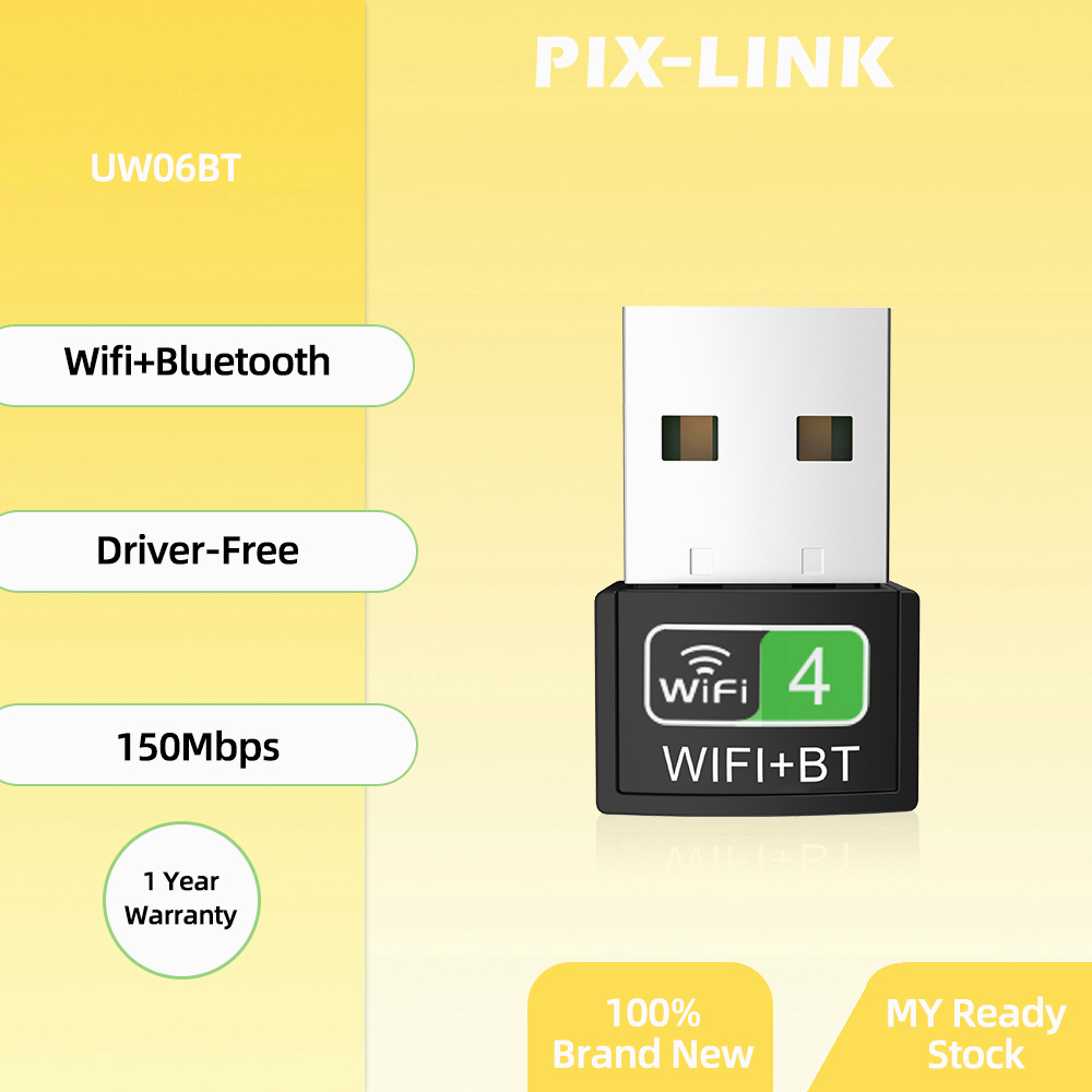 PIX-LINK 2 in 1 USB Wifi Adapter Bluetooth 2.4G Wifi Receiver Wireless ...