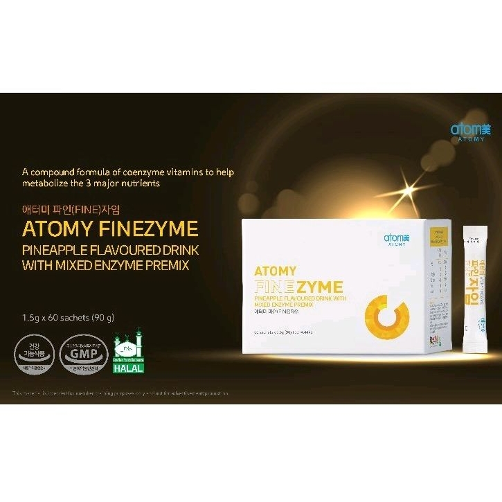 Atomy Finezyme Pineapple flavour drink with mixed enzyme premix 艾多美凤梨酵素 ...