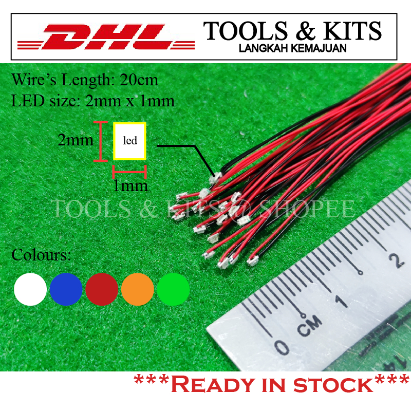 2mmx1mm Mini SMD LED Light White/Yellow/Red/Blue/Green Colours 3V for ...