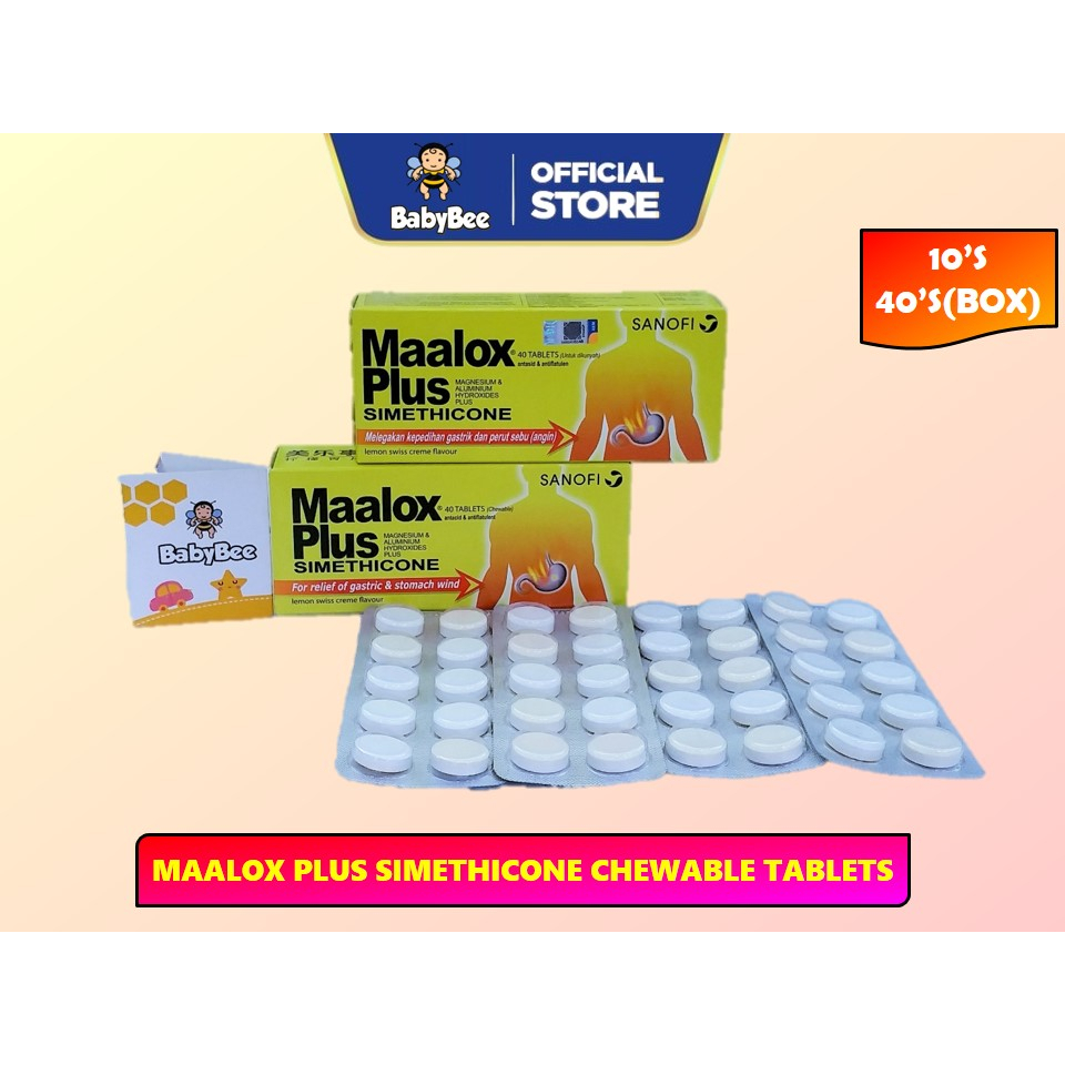 Maalox Plus Simethicone Chewable Tablets 10s / 40s | Shopee Malaysia