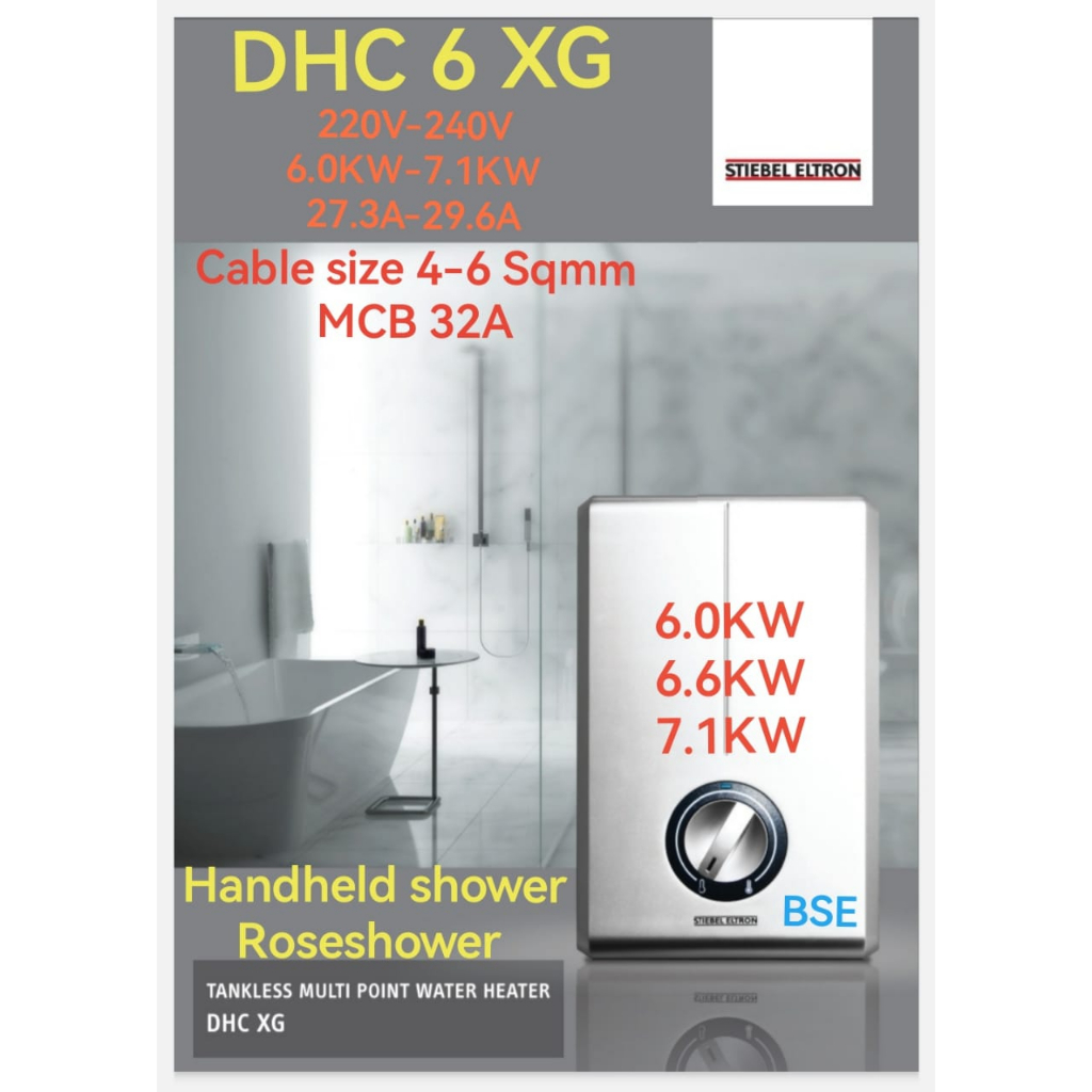 STIEBEL ELTRON DHC 4/6/8 XG Tankless Multipoint Instantaneous Water ...