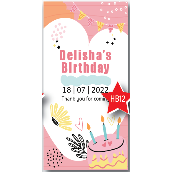 Happy Birthday Sticker / Selamat Hari Jadi Sticker / Sticker Kotak ...