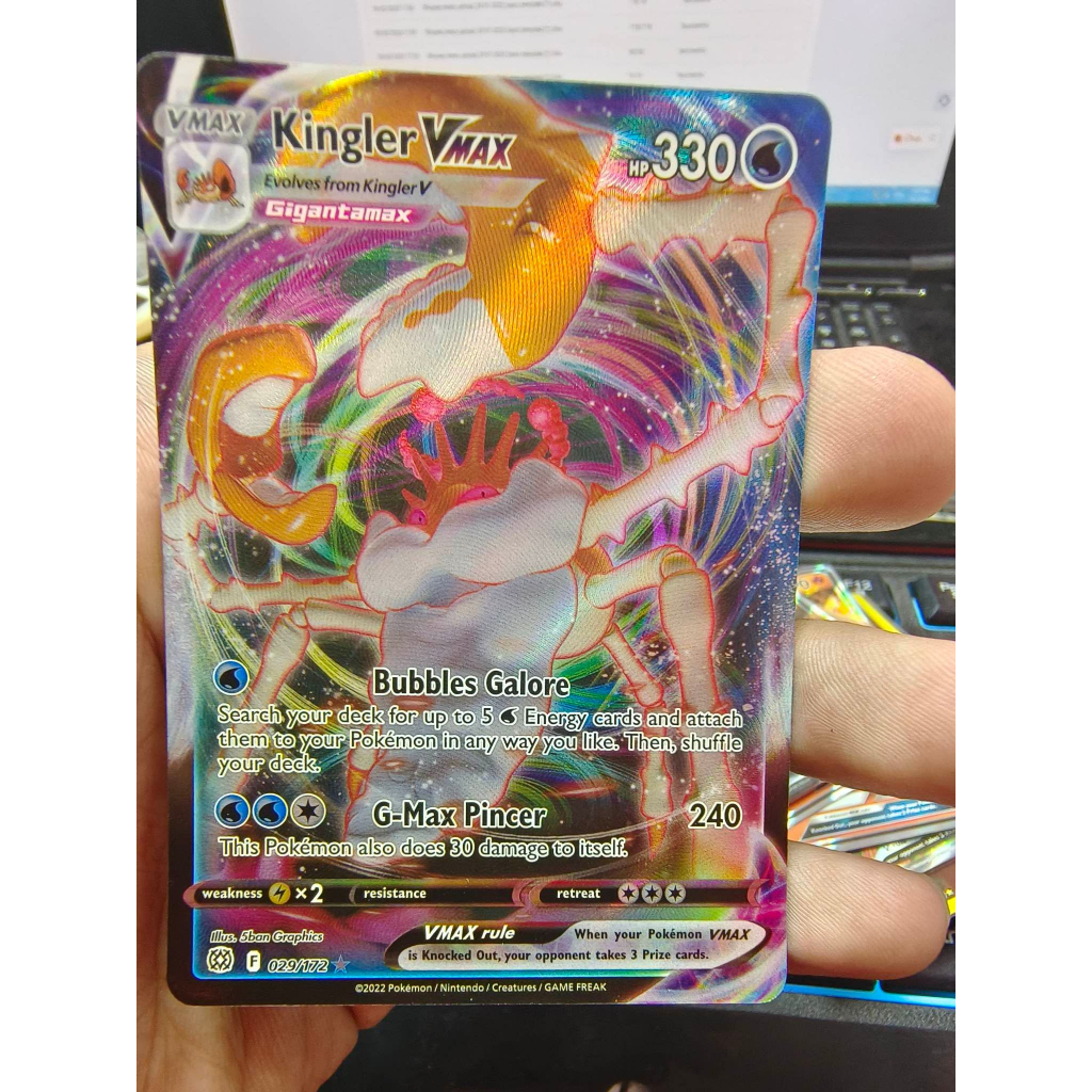 Water Type - Pokemon Card Vmax - Kingler Vmax 029/172 | Shopee Malaysia