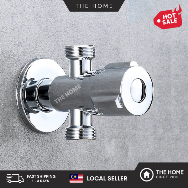 THE HOME 2-Way Angle Control Stop Valve Water Diverter Kitchen Bathroom ...