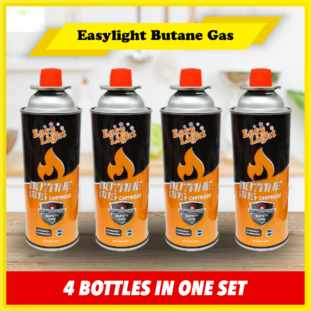 100% Original Easylight Butane Gas Cartridge 4 Bottle In 1 Set 230 Gram ...