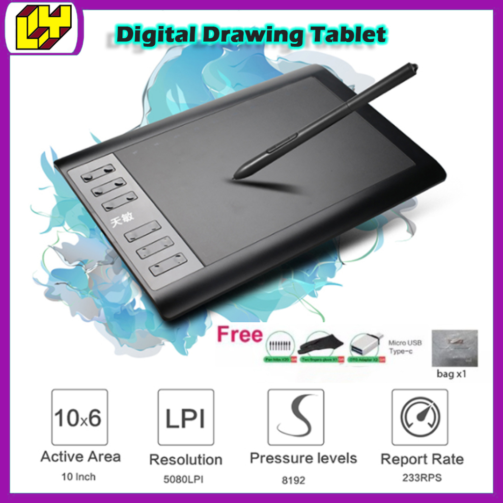 Drawing Tablet Drawing Pad Digital Graphic Tablet Drawing Painting ...