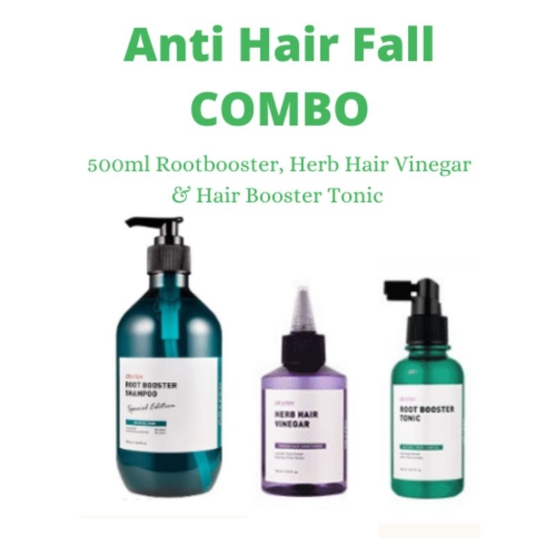 Anti Hair Fall Combo [500ml Rootbooster, Herb Hair Vinegar & Hair Tonic ...