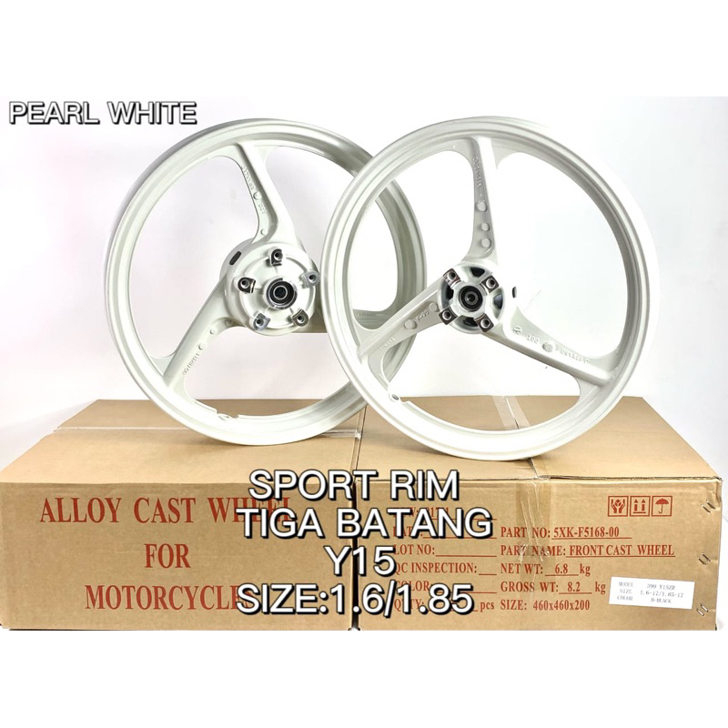 Y125 Y125Z Y125ZR / Y15 Y15Z Y15ZR EXCITER 150 / RS150 RS15”R SPORT RIM 3 BATANG 3L PUTIH WHITE ...