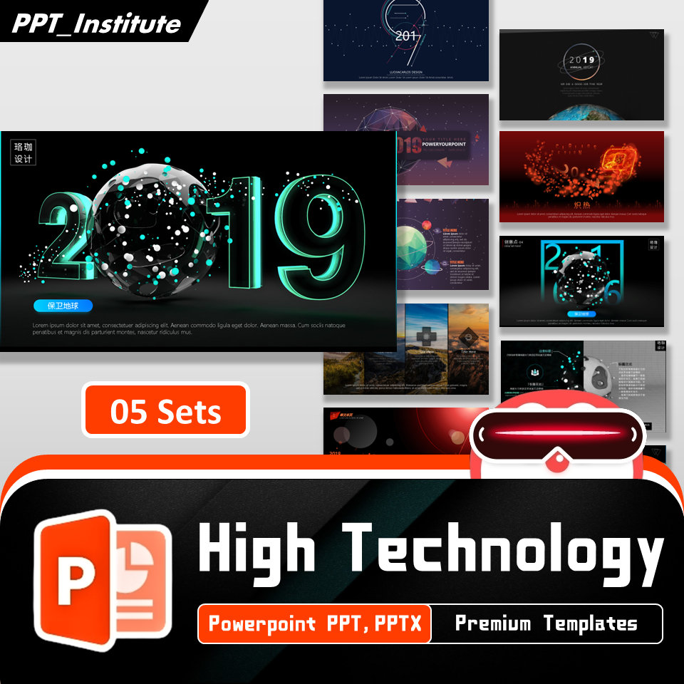 🔥 Powerpoint Template - 5 Sets High Technology 🔥 Premium PowerPoint ...