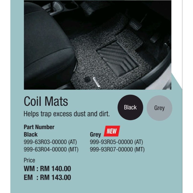 Perodua AXIA Gear Up Coil Mats Original | Shopee Malaysia
