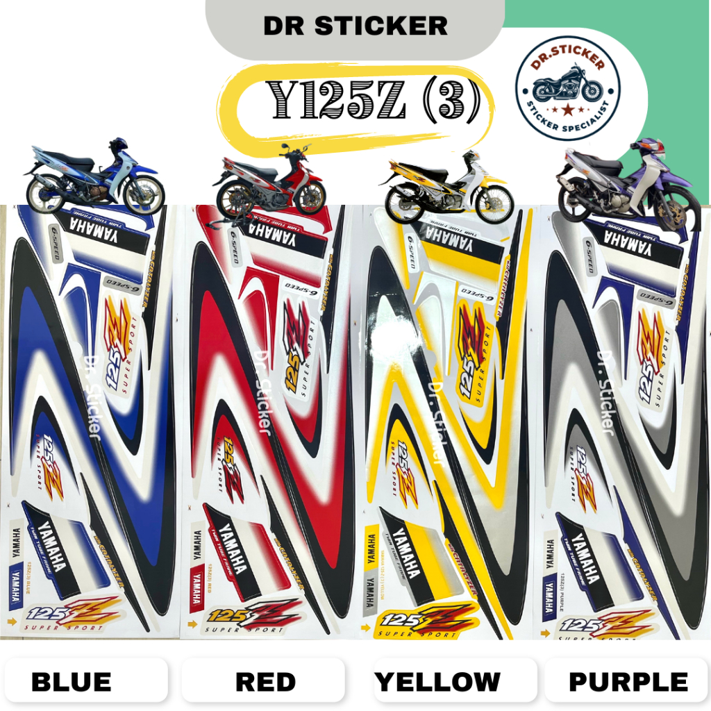 YAMAHA 125Z Stripe Stiker Sticker YAMAHA Y125ZR 125ZR Y125Z (3) Y125 ...