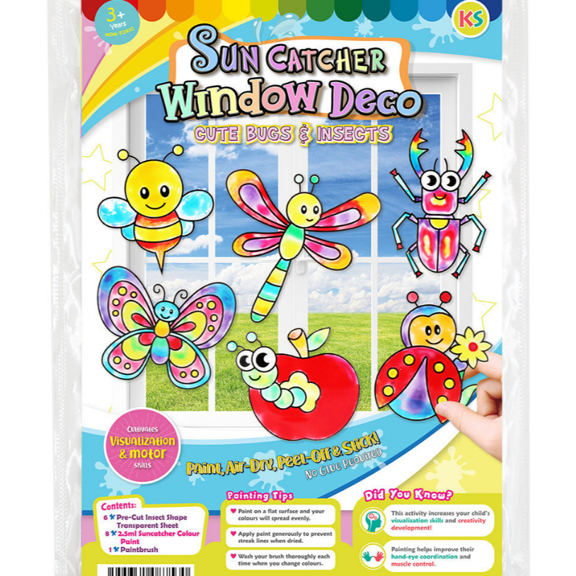 Suncatcher Window Deco Kit - Cute BUGS & Insects; SEALIFE animals; ZOO ...