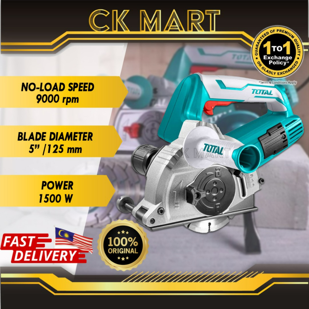 Total TWLC1256 Wall Chaser 1500W 5"/125mm / Groove Cutting Machine For Granite & Brick ...