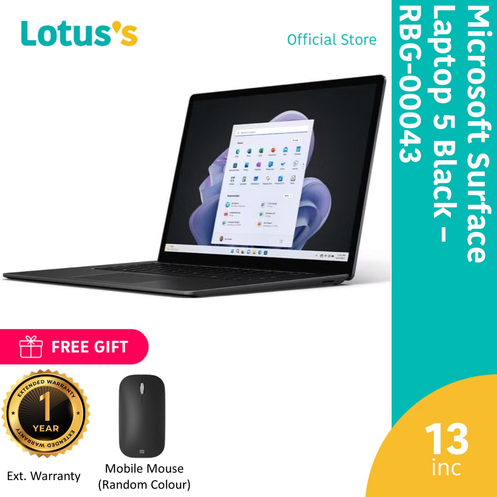 Microsoft Surface Laptop 5 13" Core i7/16GB RAM - 512GB, W11H Black ...