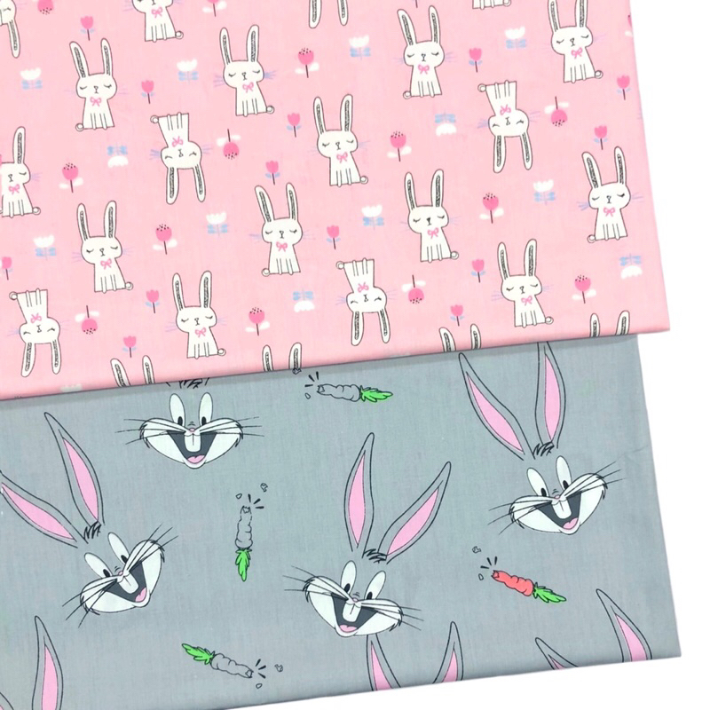 Kain Comb Cotton Corak Arnab Bidang 60 inci / Bunny Rabbit Printed ...