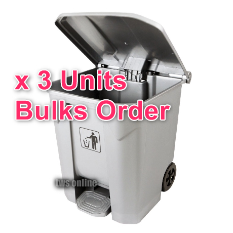 [3 Units] 68L Recycle Step Bin with roller / Garbage bin / Trash Bin ...