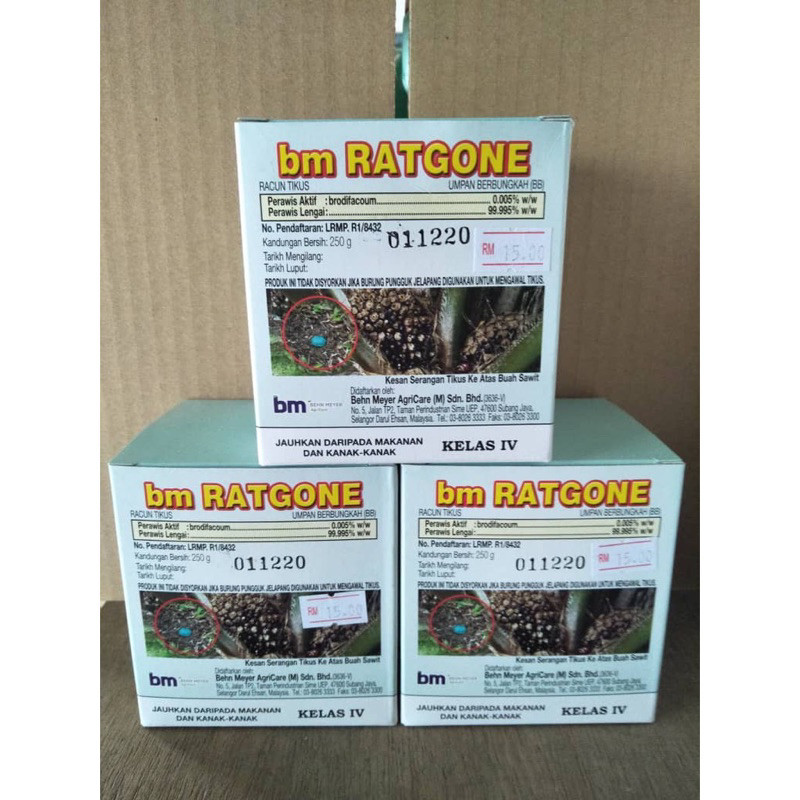 BM Ratgone 250g / Kawalan Tikus / Rat killer / Racun tikus Biiji Biru ...