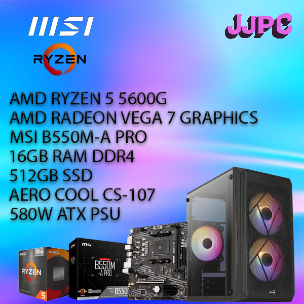 Office PC Desktop Ryzen 5 5600G Full Set NEW 3 Years Warranty | Shopee ...