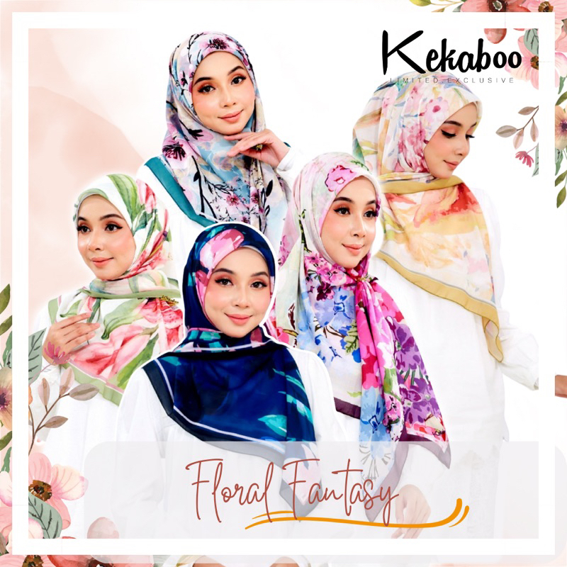 Kekaboo Tudung Bawal Ladyboss Floral Fantasy - Tudung Bawal Printed ...
