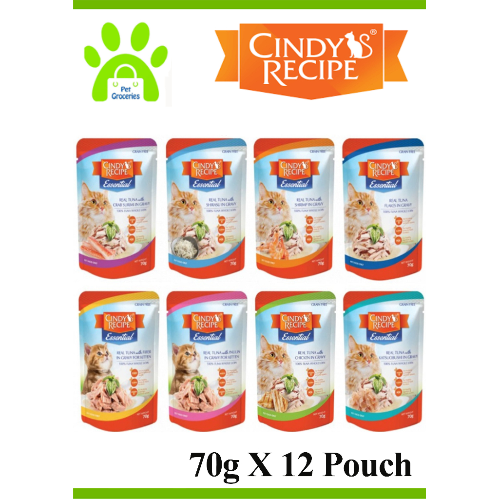 Cindy's Recipe Essential Gravy Wet Cat Food Pouch 70g X 12 Pouch | Shopee Malaysia
