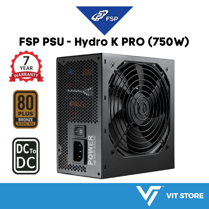 FSP Hydro K PRO 750W ATX PSU | 80 Plus 230V Bronze, 120mm Fan, (HD2-750 ...