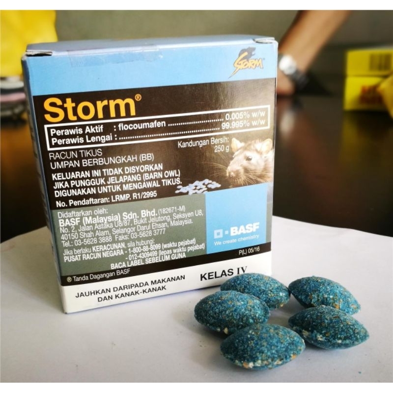 Racun Tikus Storm 250 gram (60 biji umpan) flocoumafen Racun Tikus ...