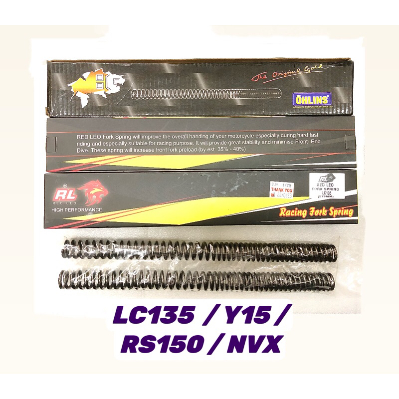 RACING FORK SPRING RED LEO Y15 NVX RS150 LC NMAX LC135 Y150 V1 V2 V7 4S ...