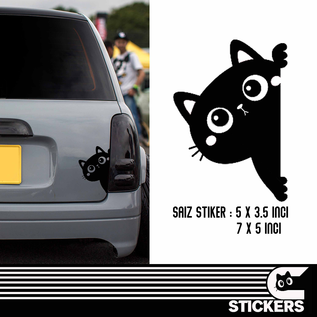 STIKER KUCING / CAT STICKERS / CAR STICKERS / STIKER KERETA / MOTOR ...