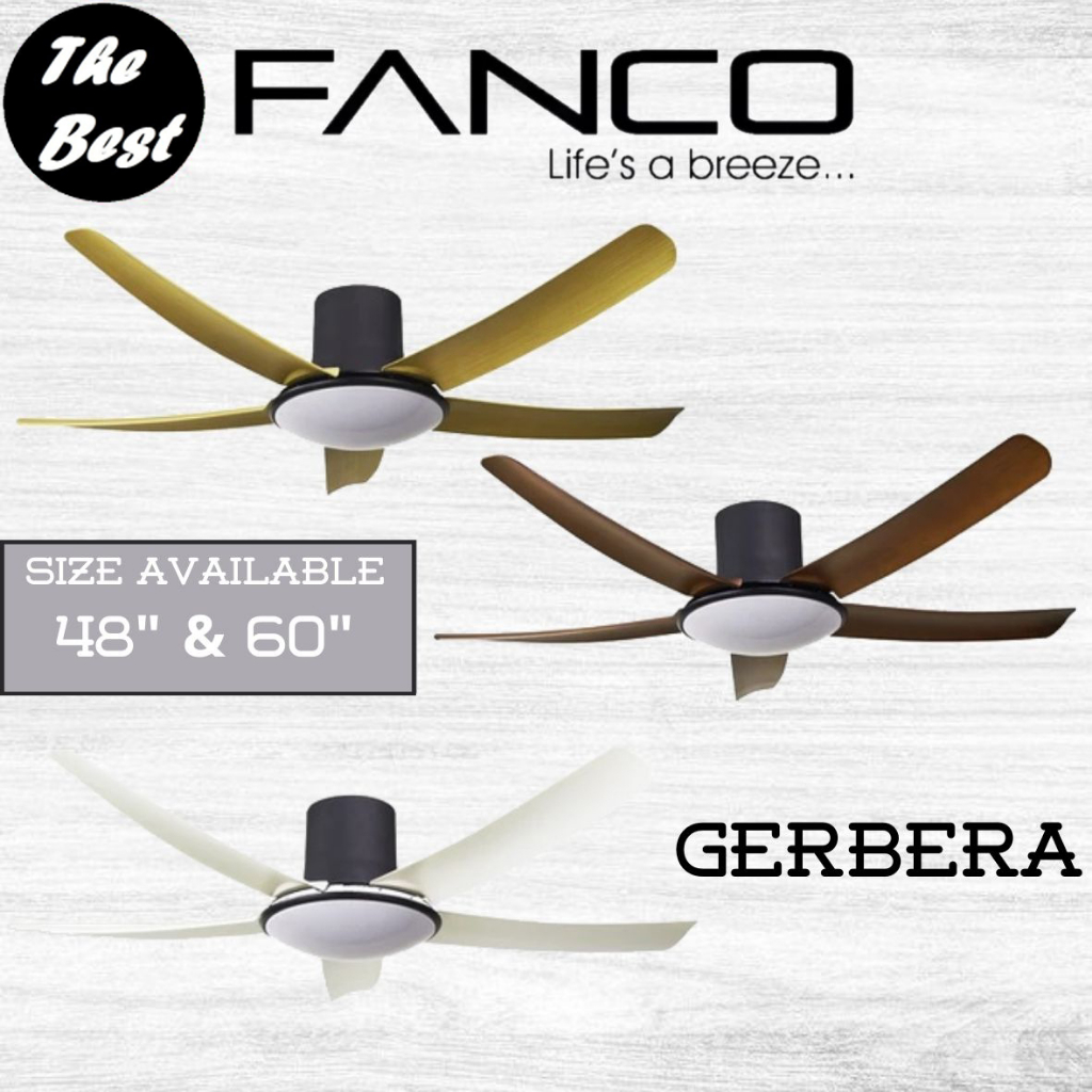 FANCO GERBERA 48 INCH / 60 INCH DC Motor 5 Blades Remote Control ...