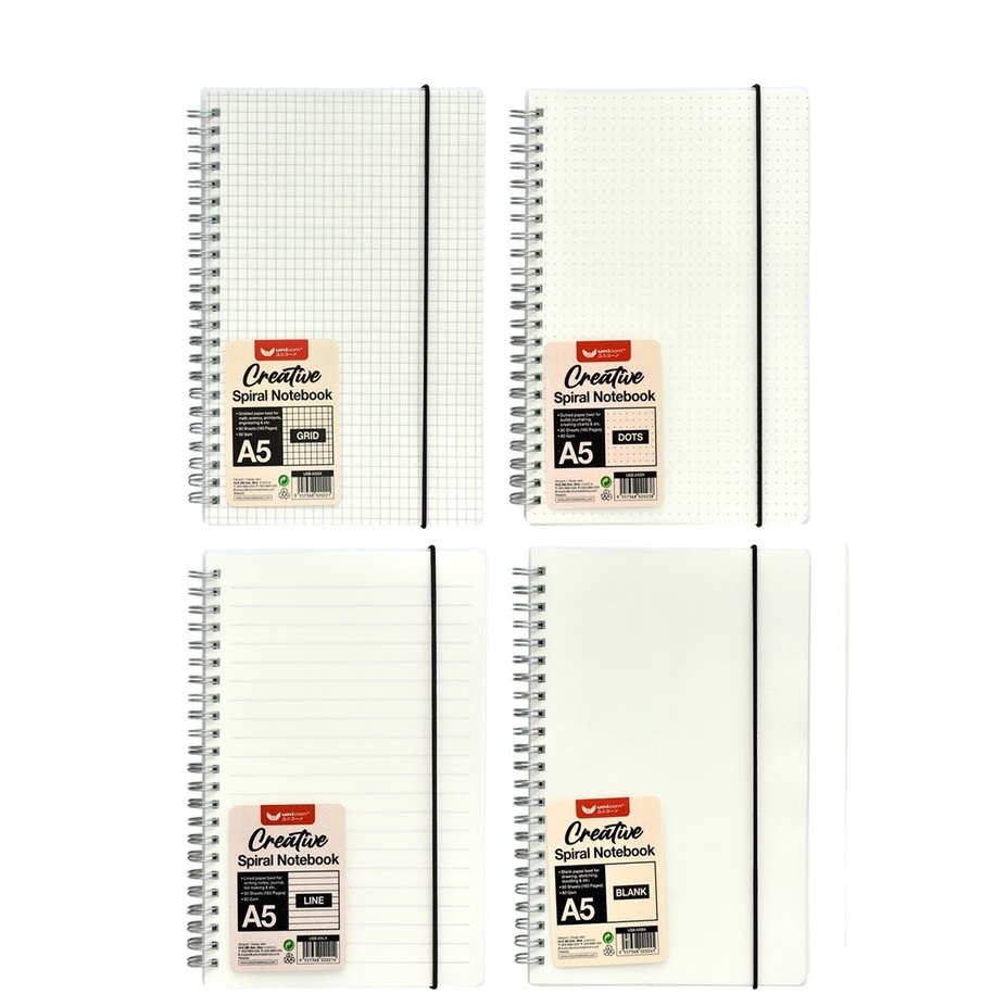 Unicorn A5 PP Ring NoteBook (Blank / Line / Grid) | Shopee Malaysia