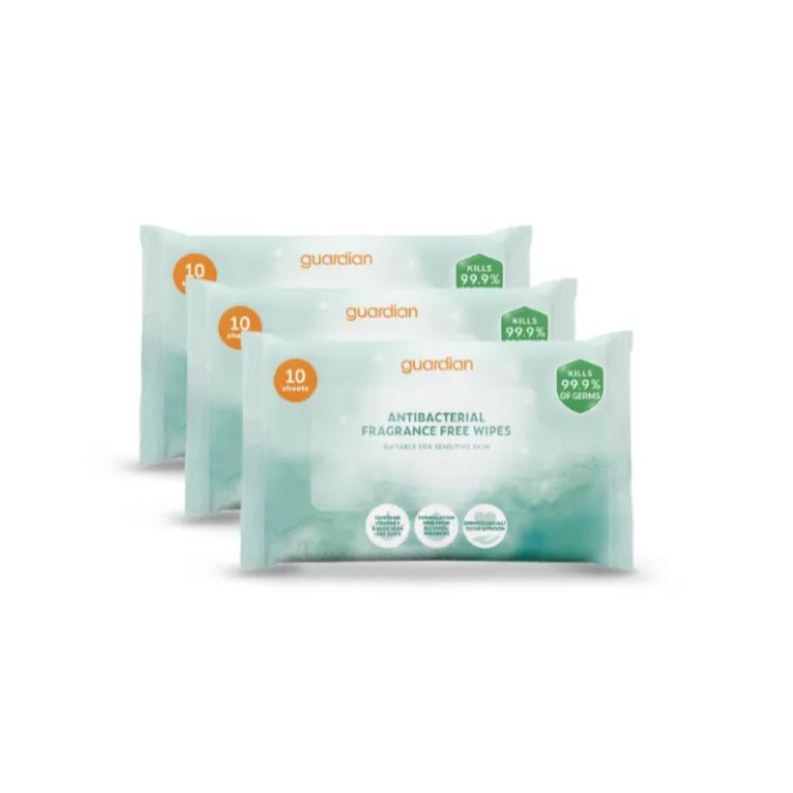 Guardian Antibacterial Fragrance-Free Wipes Sensitive Skin Face Hand ...