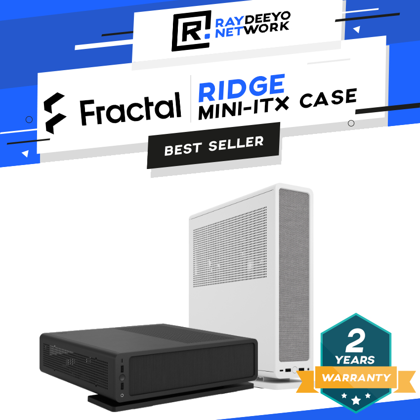 Fractal Design Ridge ITX Case Chassis [PCIe 4.0 Riser card Included ...