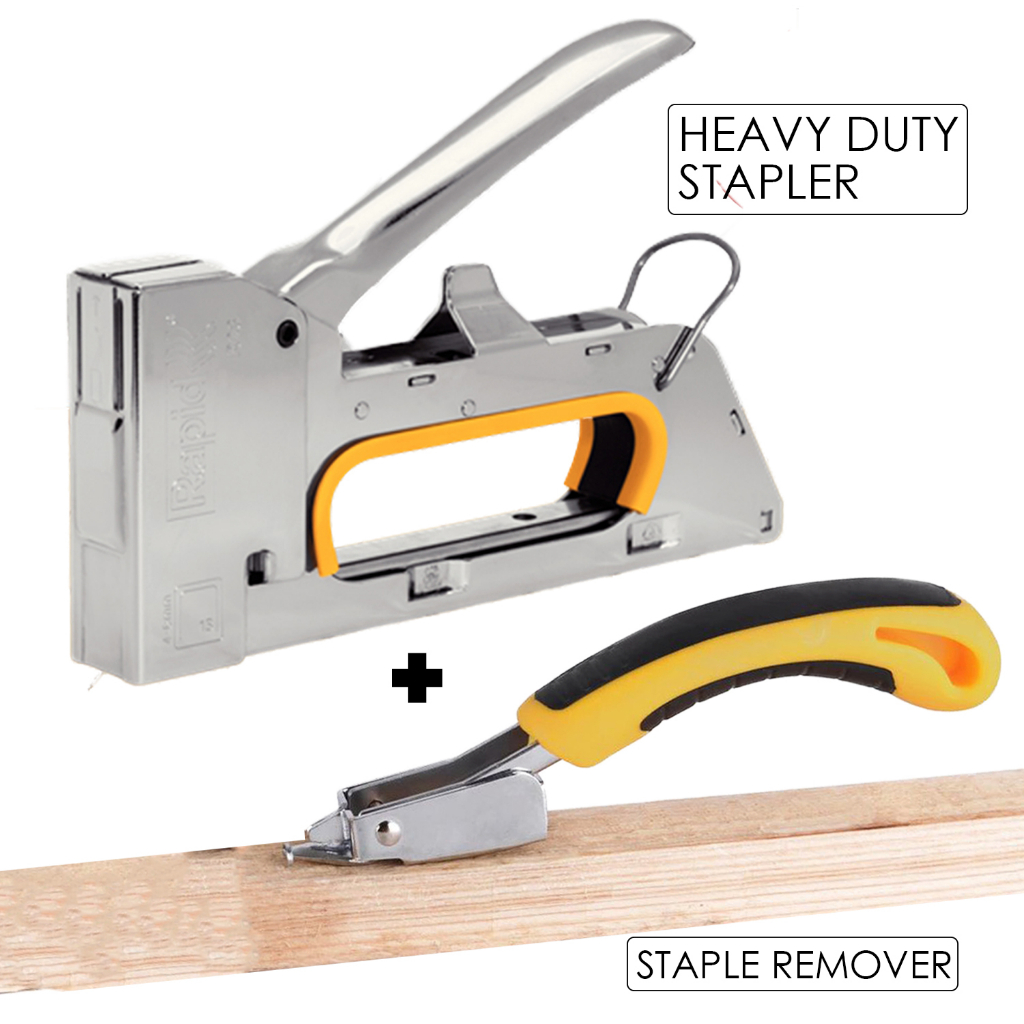 HEAVY DUTY METAL GUN STAPLER MANUAL STAPLER GUN TACKER NAIL / 6MM 8MM ...