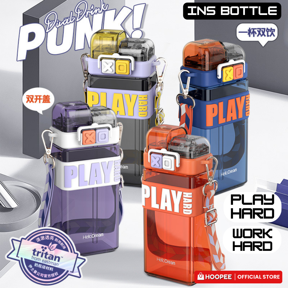 [2IN1] 520ml Tritan Cartoon Kid Children Straw Drinking Water Bottle With Strap Botol Air Air ...