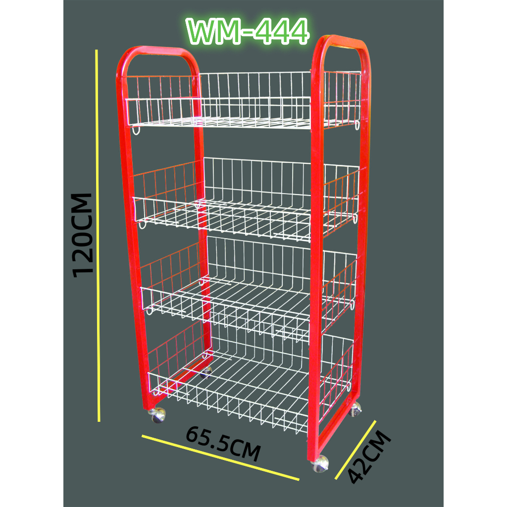 (Ready Stock) 4 Tier Rack with roller/Rak 4 Tingkat Pelbagai fungsi ...